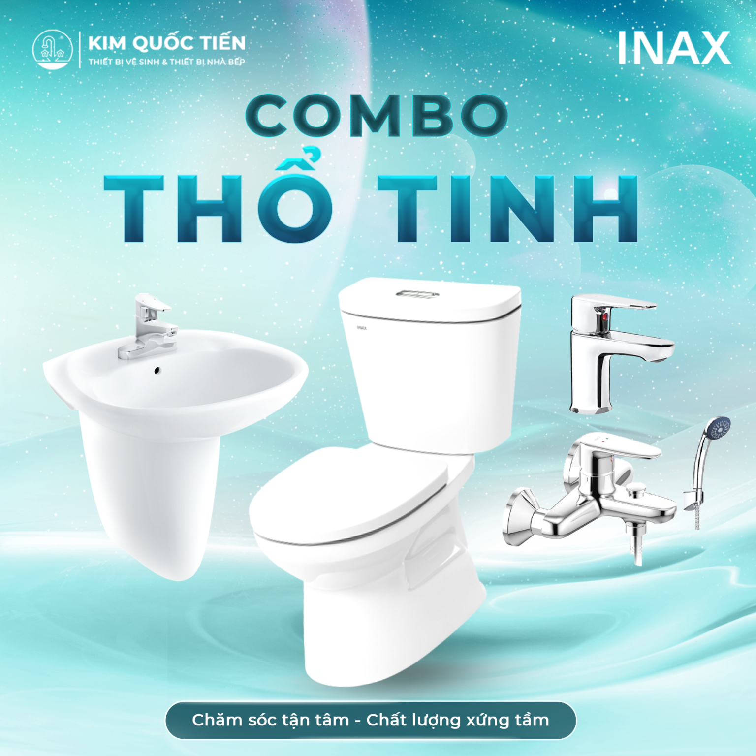 Combo Thiết Bị Vệ Sinh INAX Thổ Tinh Kim Quốc Tiến